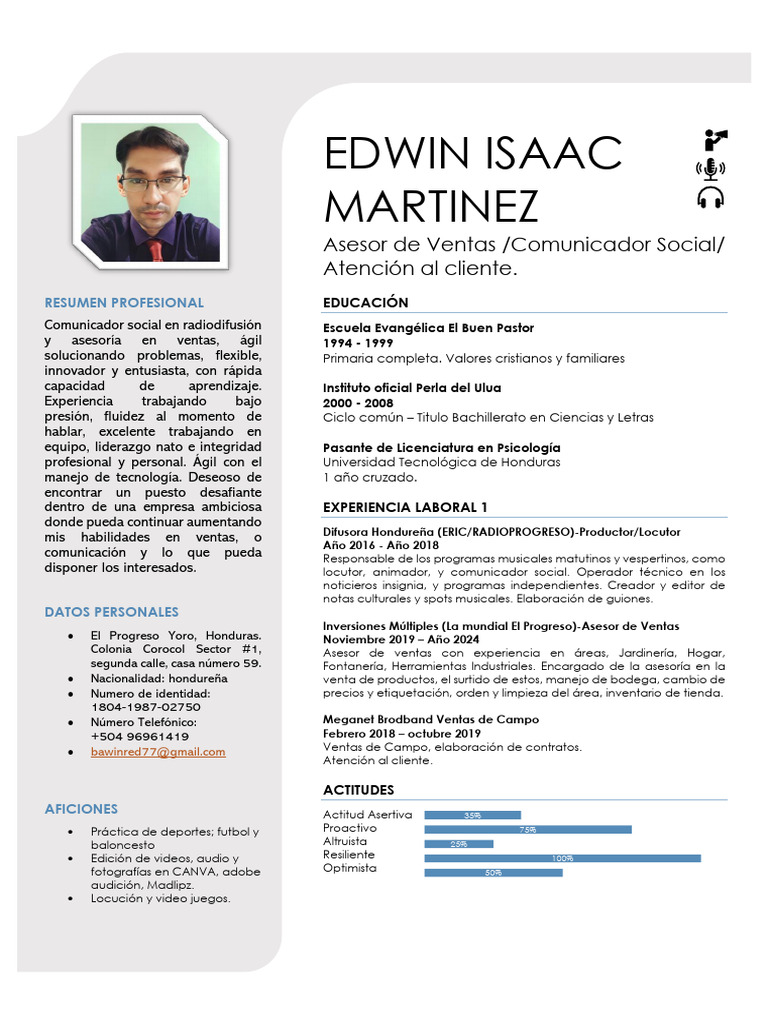 Curriculum Edwin Isaac Martinez | PDF