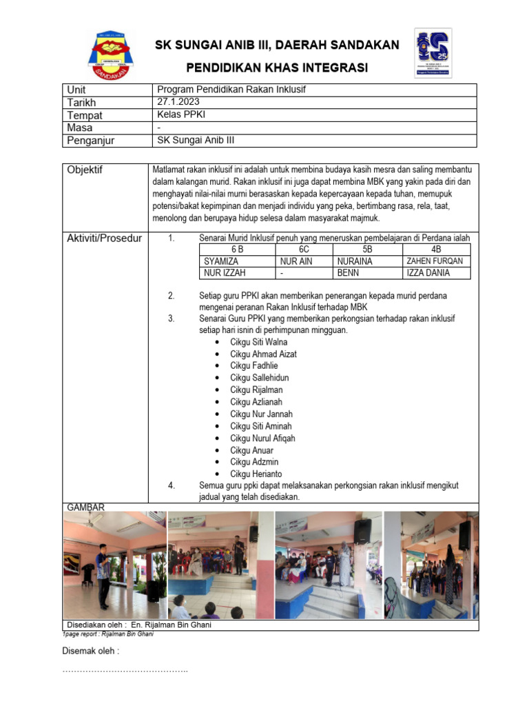 Opr TS25 Laporan Rakan Inklusif | PDF