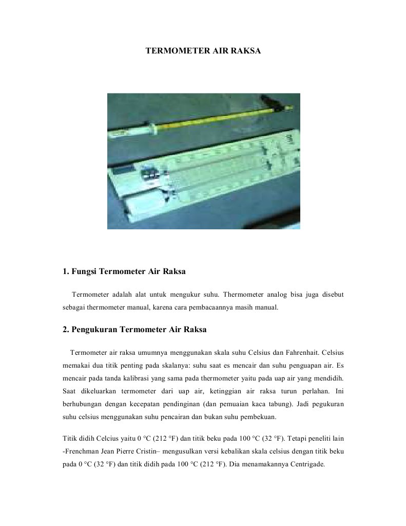 Termometer Air Raksa | PDF