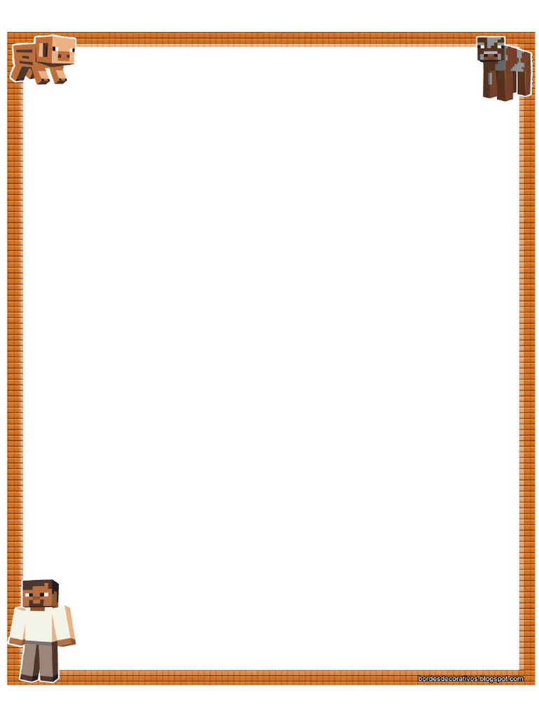 Borde Decorativo para Hojas de Minecraft 03 | PDF