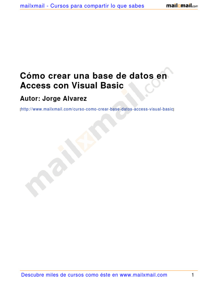 Como Crear Base Datos Access Visual Basic 9118 | PDF | Distribución de Linux | Mi sql