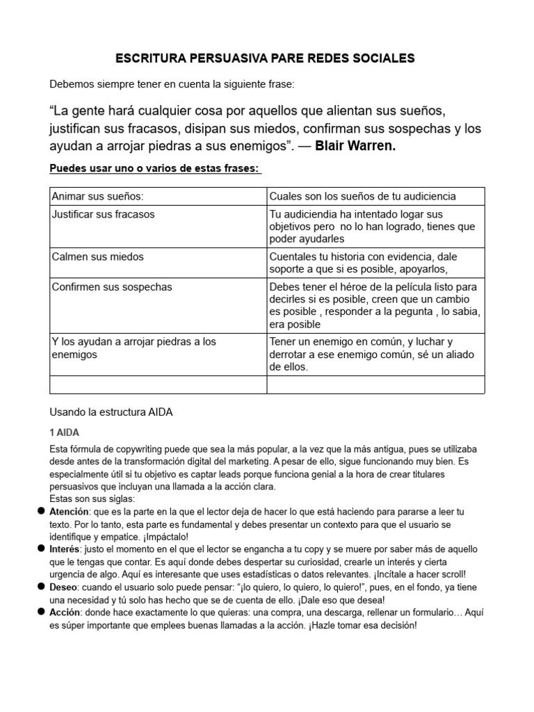 Escritura Persuasiva en Redes Sociales | PDF