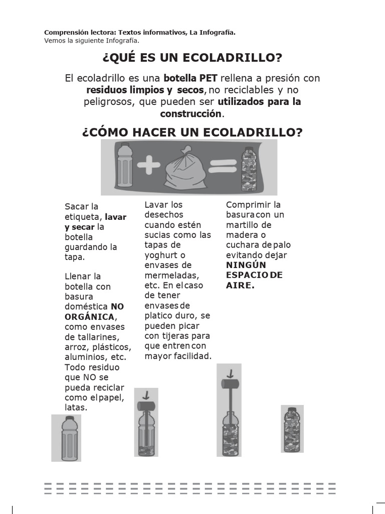 Comprensión lectora-ECOLADRILLO | PDF | Residuos | El plastico