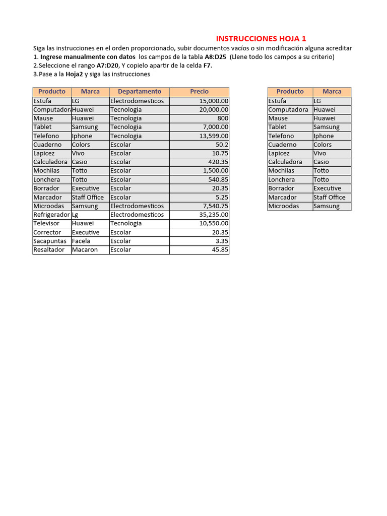Ejercicio 1 Excel Básico | PDF | Informática | Tecnología de información y comunicaciones