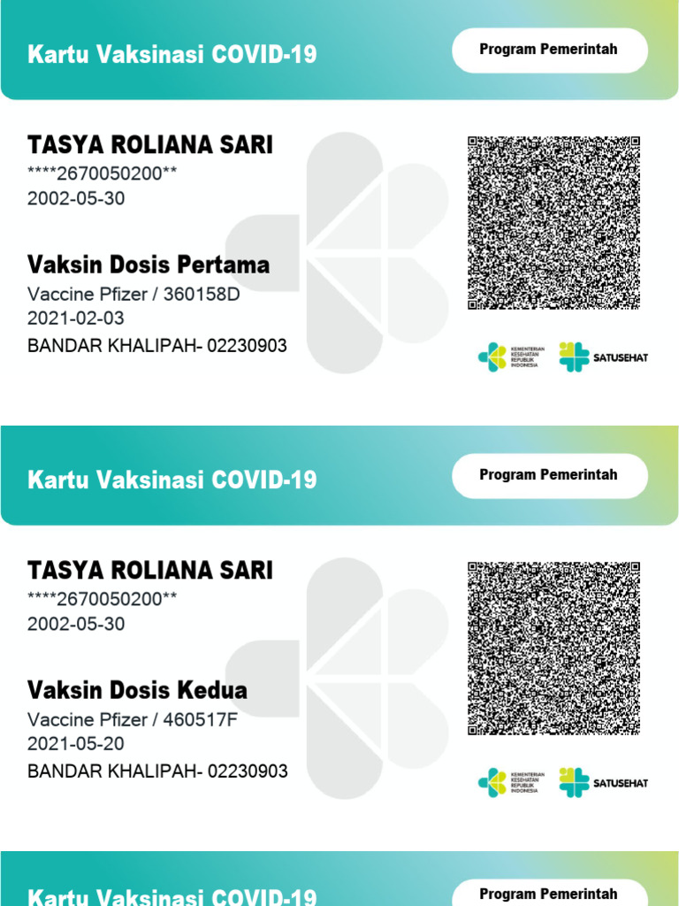 Sertifikat Vaksin Dosis 3 Booster Edit Pdf 