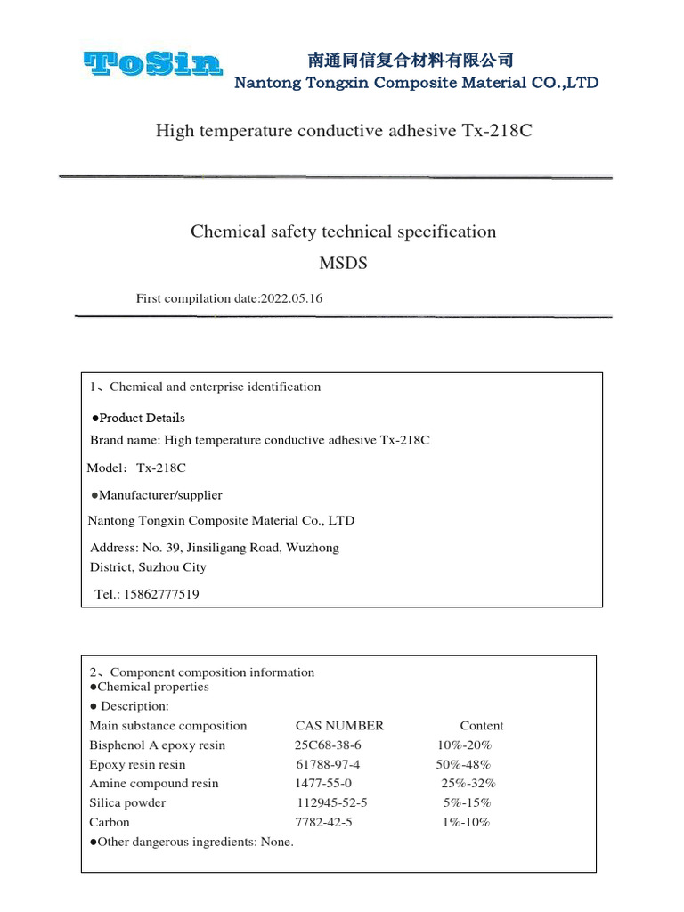 Tx-218C MSDS | PDF | Dangerous Goods | Waste