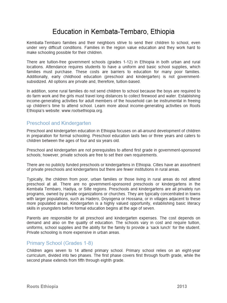 Education Challenges in Kembata-Tembaro | PDF | Career & Growth ...