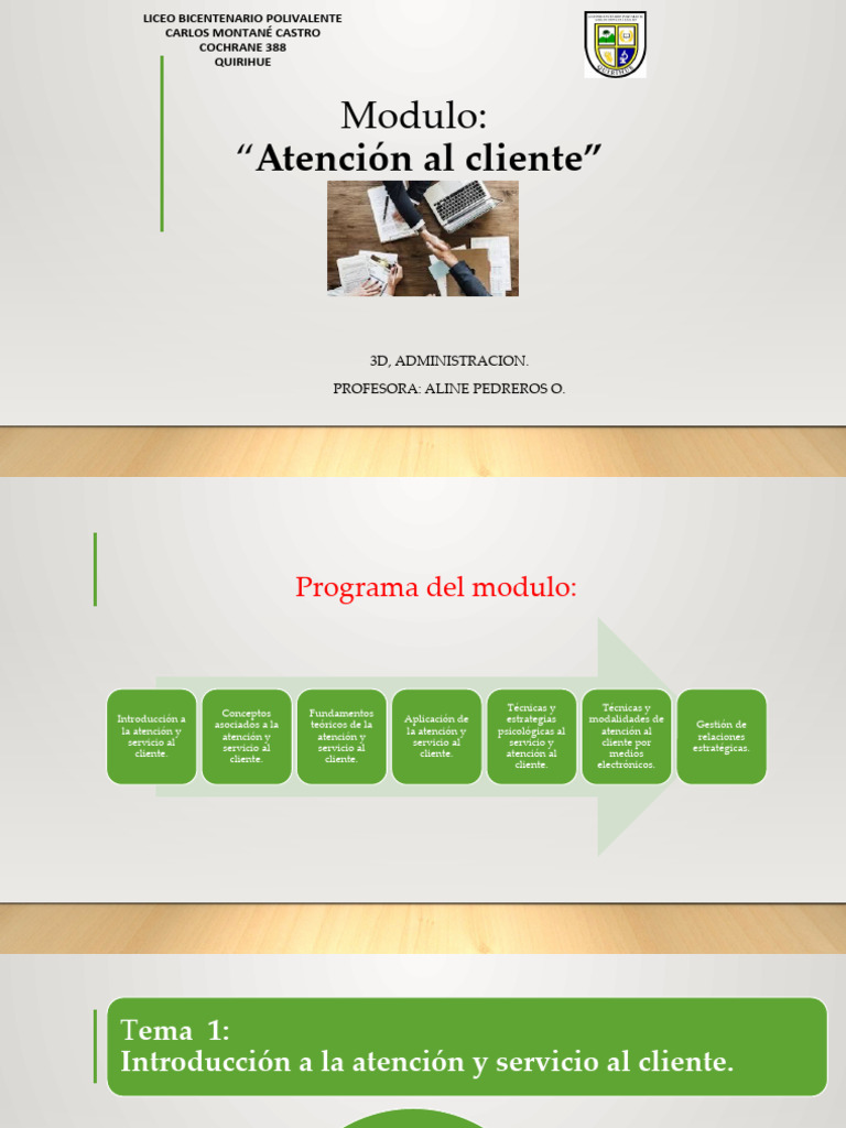 Modulo Atencion Al Cliente Clase 1 | PDF | Cliente | Servicio al Cliente