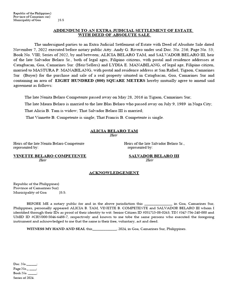 Addendum to an Ejs | PDF | Legal Documents | Common Law