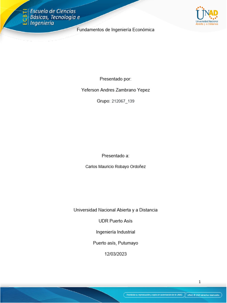 Tarea 2 Fundamentos de Ingenieria Economica | PDF | Dinero | Economias