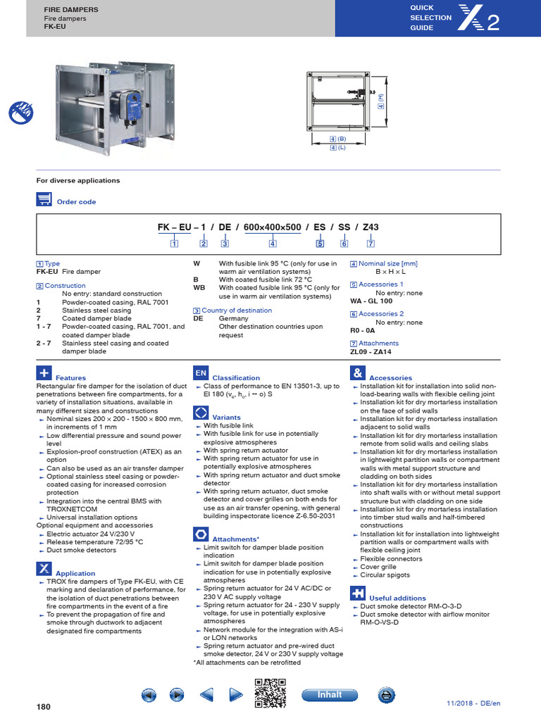 Fire Damper Trox | PDF | Duct (Flow) | Building Engineering