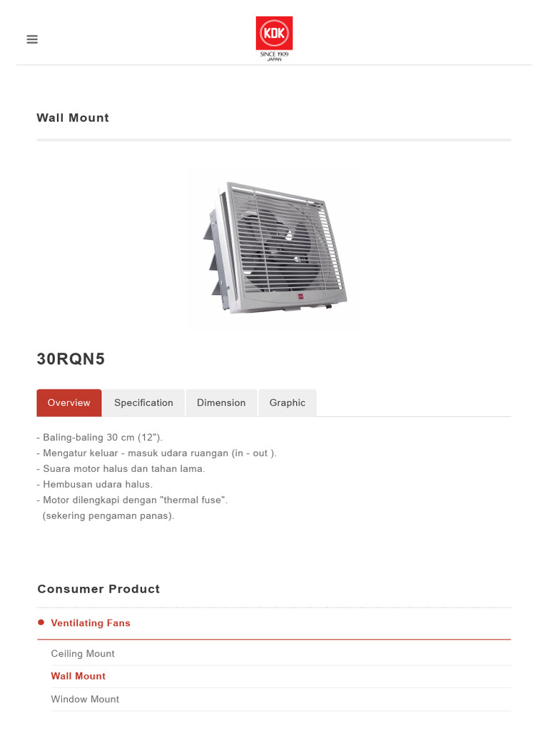 KDK Indonesia - Product Detail - 30RQN5 | PDF