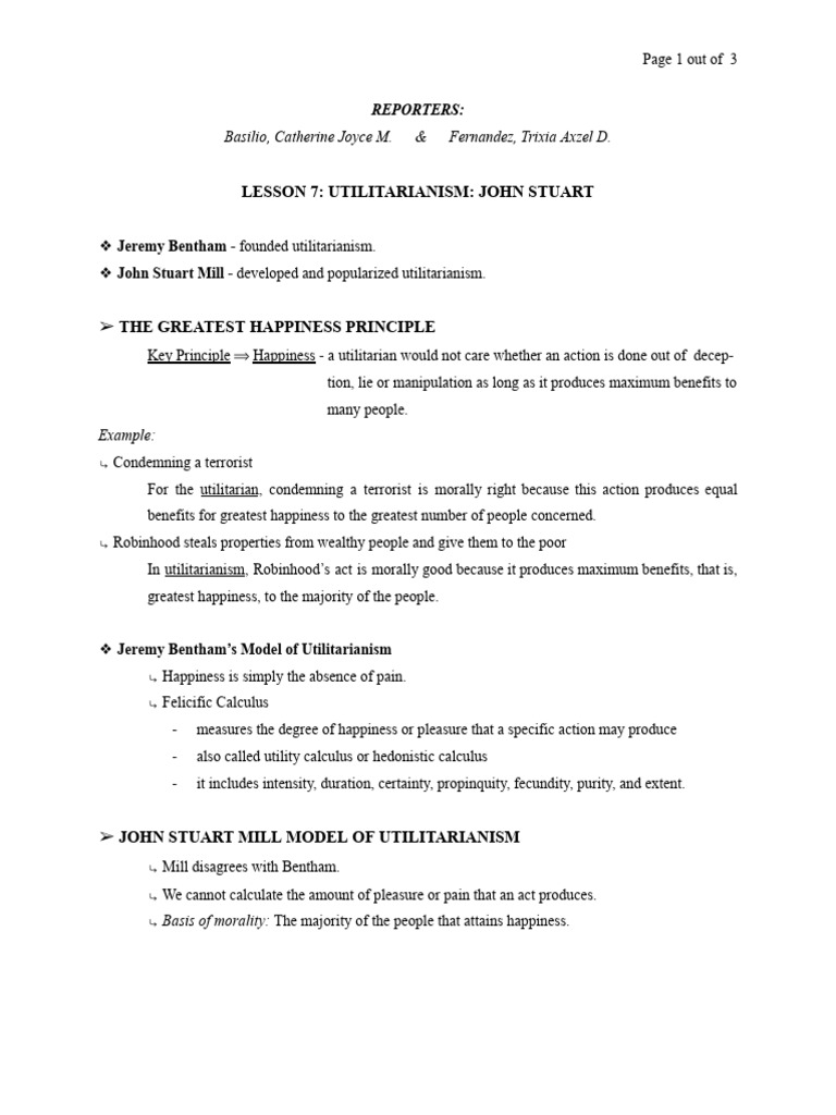 Understanding Utilitarianism Principles | PDF | Utilitarianism | John Stuart Mill