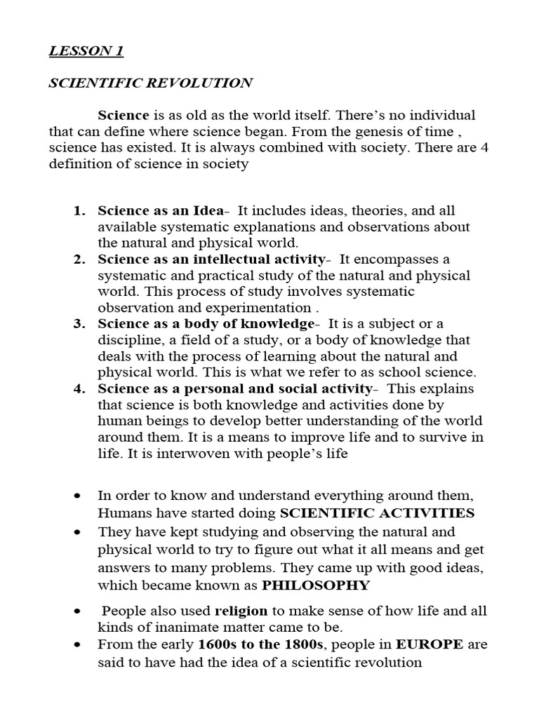 STS Reviewer MS Word | PDF | Science | Scientific Revolution