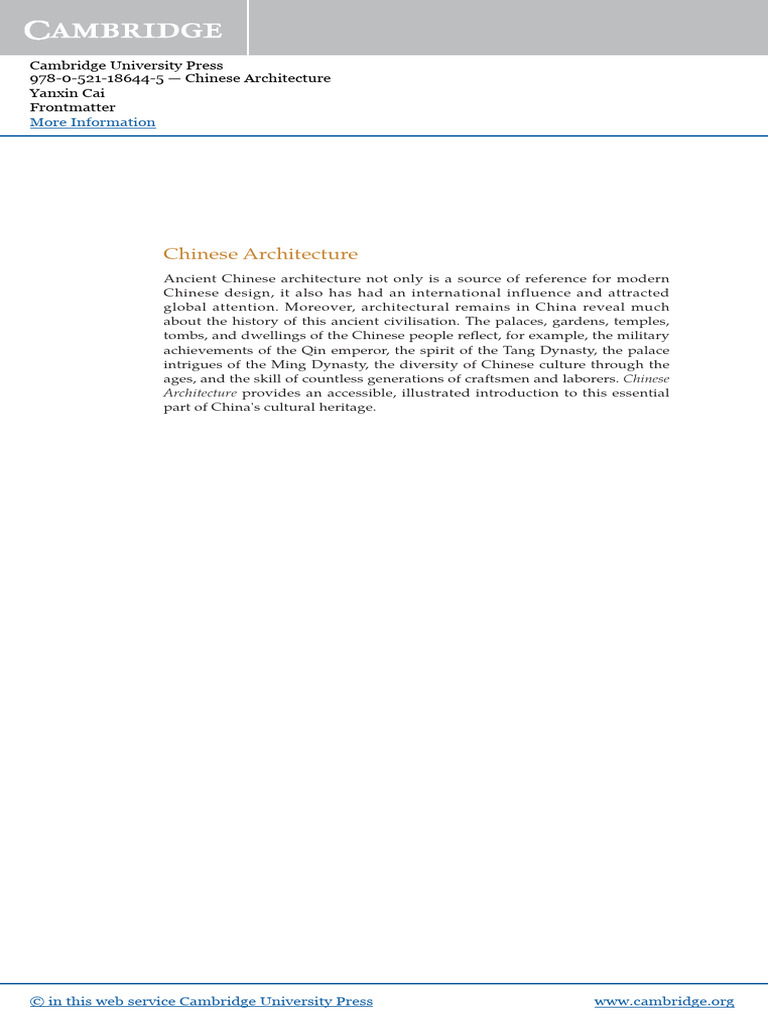 Chinese Architecture-Cambridge | PDF