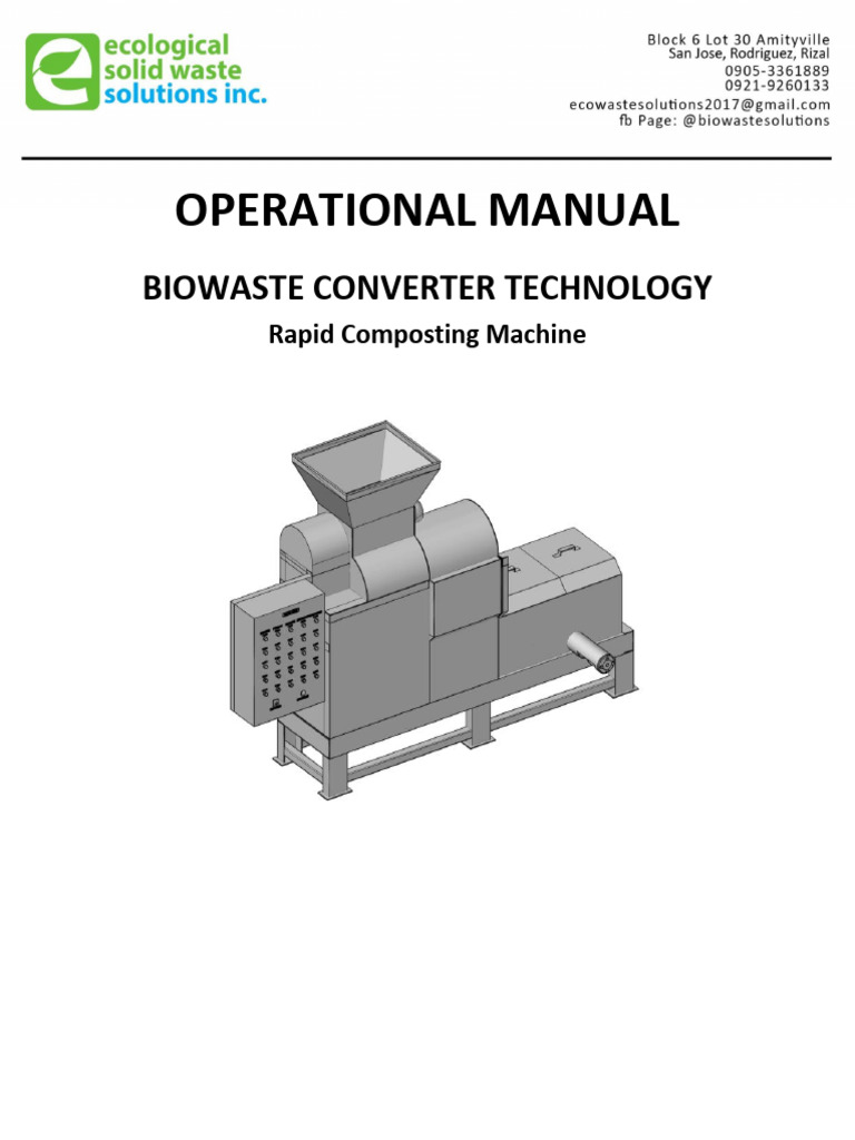 Rapid Composting Machine Manual | Download Free PDF | Switch ...