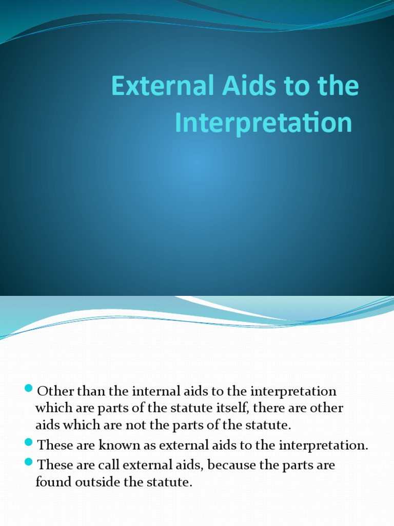 External Aids To The Intepretation | PDF | Statutory Interpretation ...