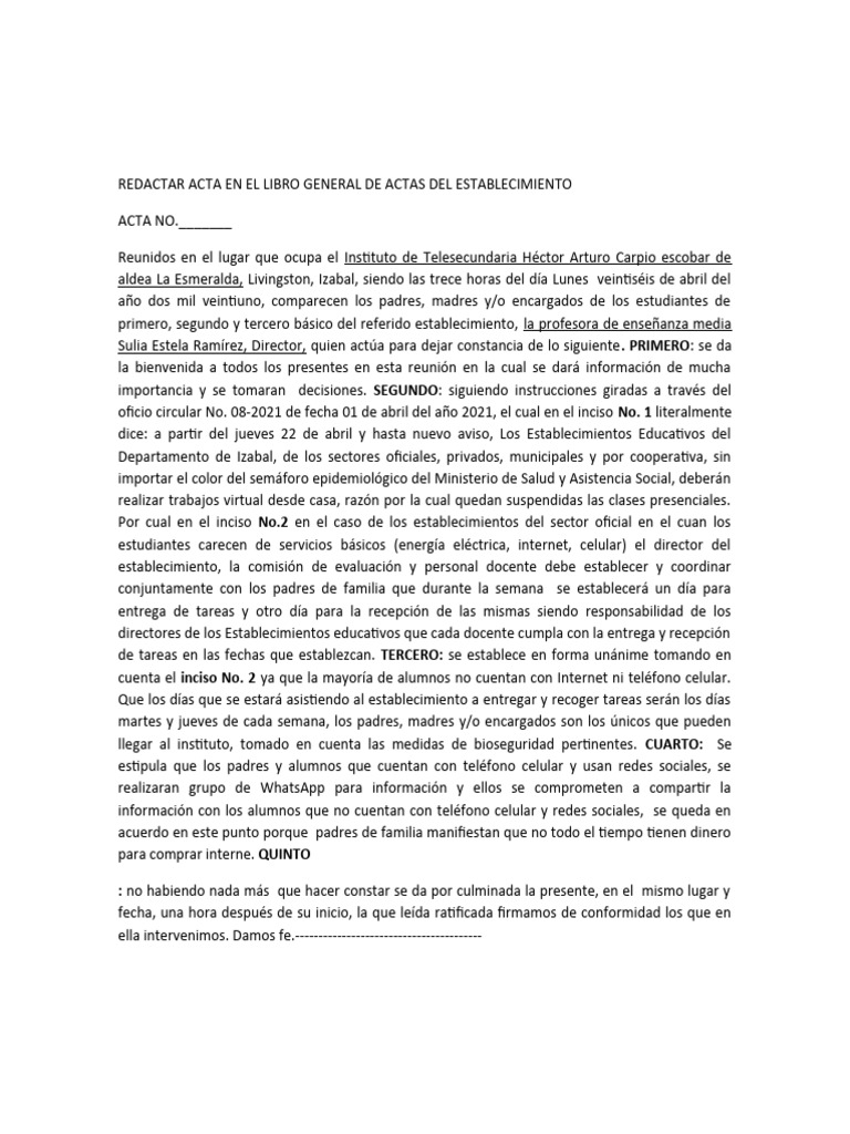Acta Comisión de Evaluacion 2021 | PDF Acta Comisión de Evaluacion 2021 | PDF