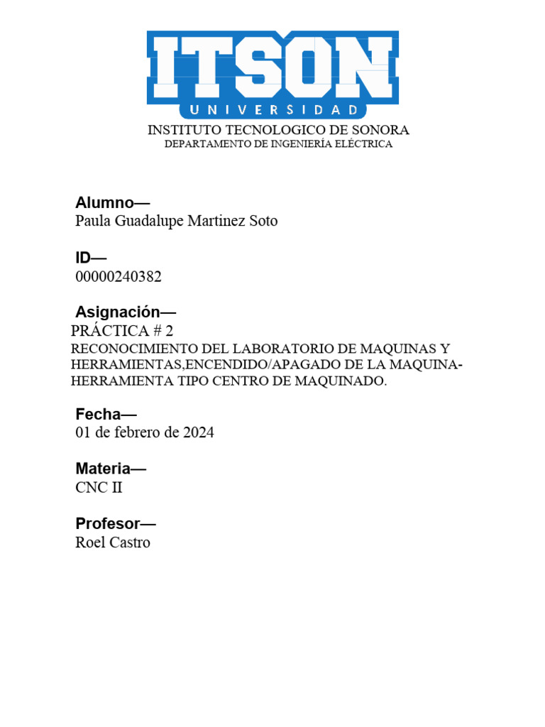 cnc2 Prac 2 Paula | PDF | Mecanizado | Sector secundario de la economía