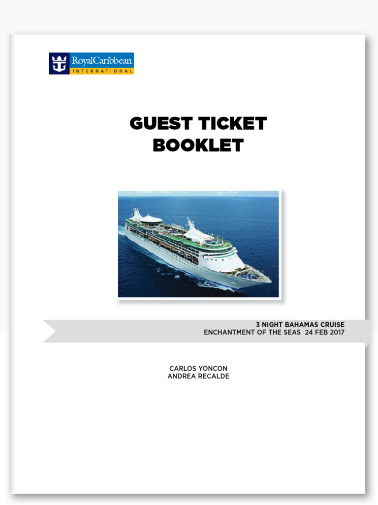 Guest Ticket Booklet: Enchantment of The Seas 24 Feb 2017 | PDF ...