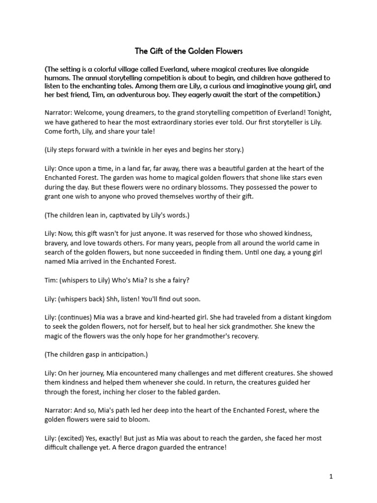 The Gift of The Golden Flowers | PDF | Storytelling