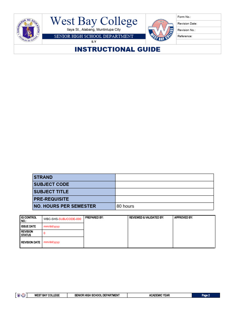 Instructional-Guide-Reading and Writing | PDF | Learning | Distance ...
