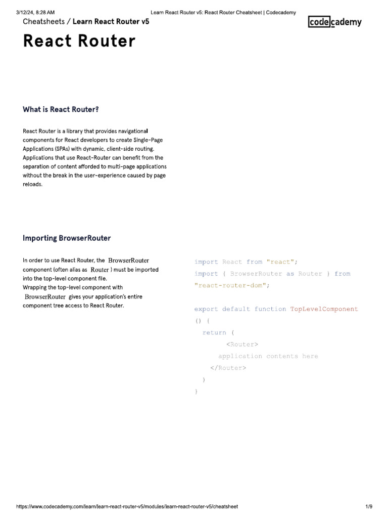 Reactrouter | PDF