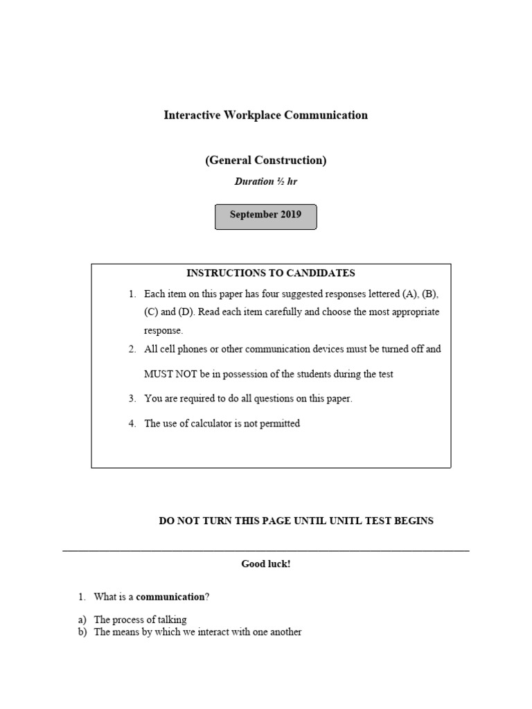 Interactive Workplace Communication | PDF | Communication | Nonverbal ...