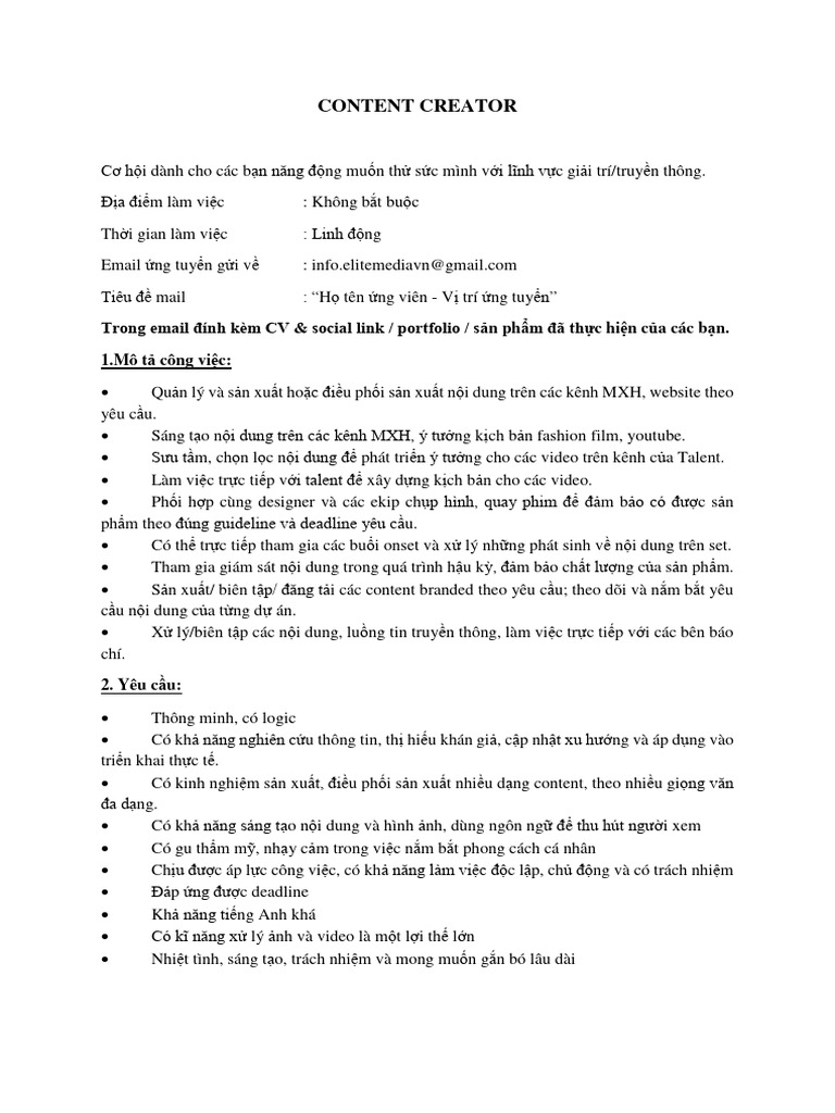 JD Content Creator | PDF