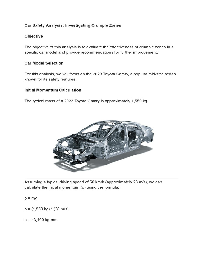 Car Safety Analysis - Investigating Crumple Zones | PDF | Collision ...