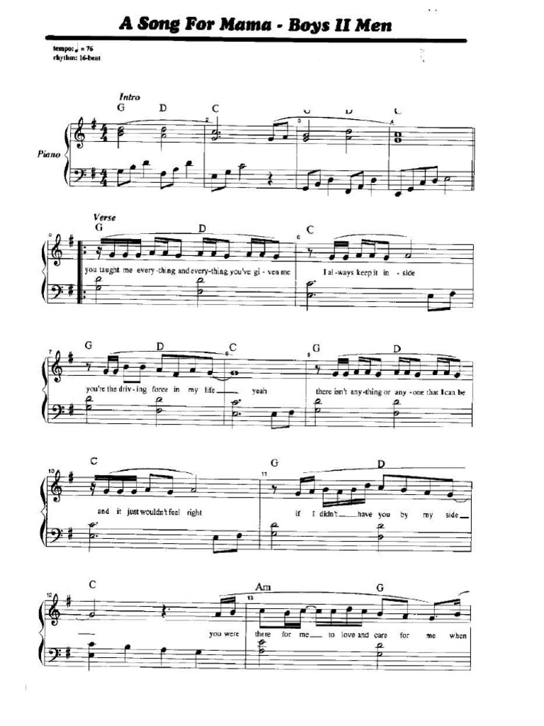 A Song For Mama Sheet Music Compress Pdf