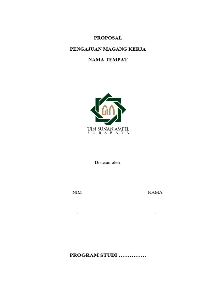 Template Proposal Magang | PDF | Bisnis | Seni