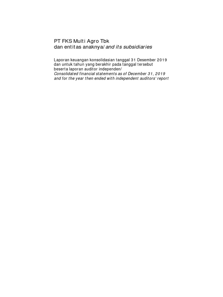 FY 2019 FISH FKS+Multi+Agro+Tbk | PDF | Dividend | Business Economics