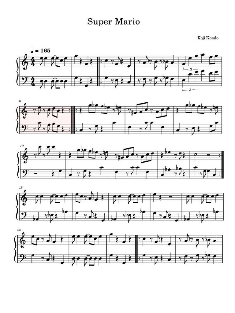 Super Mario Bross - Piano Easy | PDF