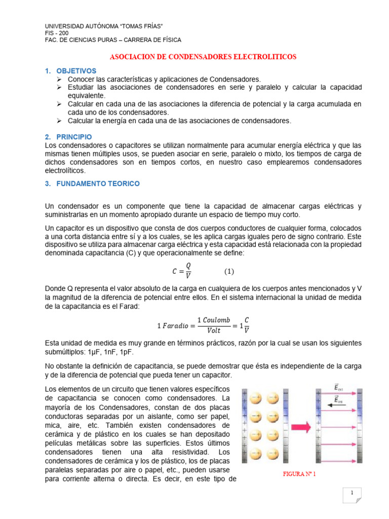 Asociación de Condensadores Electrolíticos | PDF | Condensador | Capacidad