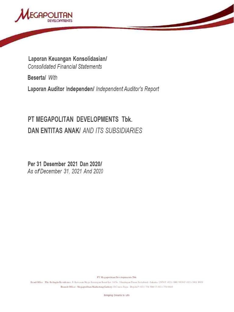 Megapolitan Developments Annual Report 2021 | PDF | Retained Earnings ...