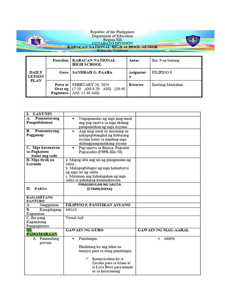 LP-2 Etimolohiya | PDF