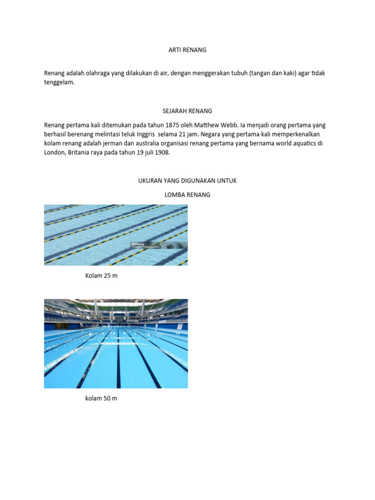 Kliping Renang Kelas 2 SD | PDF