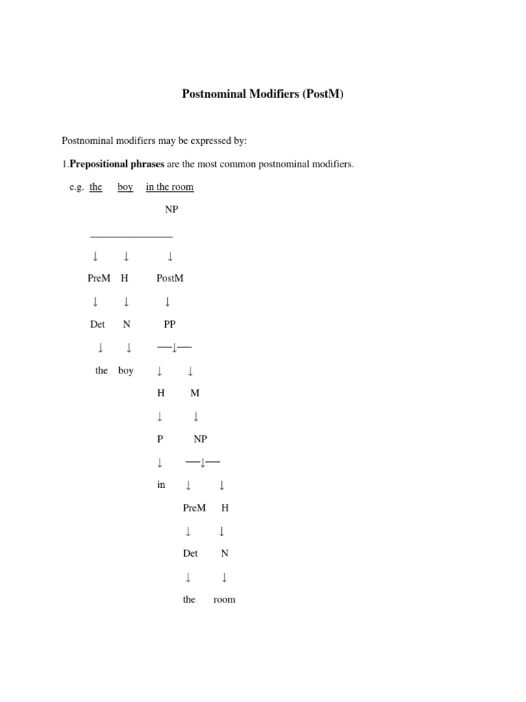 Postnominal Modifiers (Postm) | PDF | Linguistic Typology | Languages
