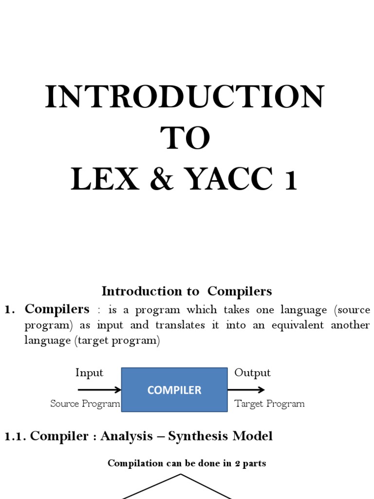 Lex and Yacc Introduction | PDF | Compiler | String (Computer Science)