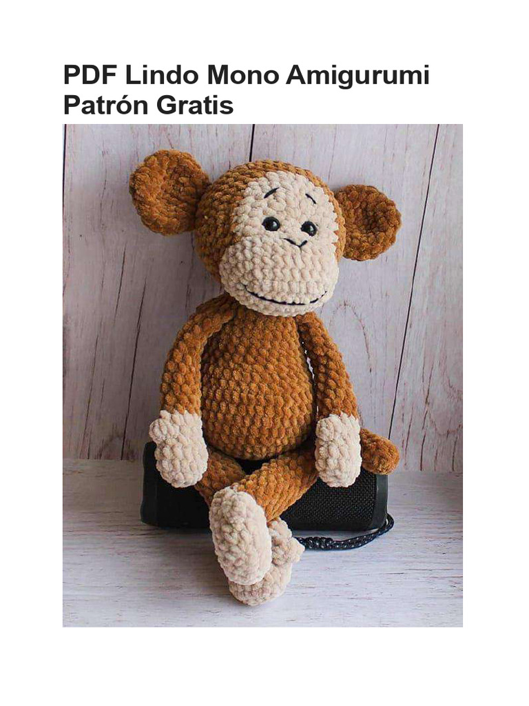 PDF Lindo Mono Amigurumi Patron Gratis | PDF | Amigurumi | Tejer
