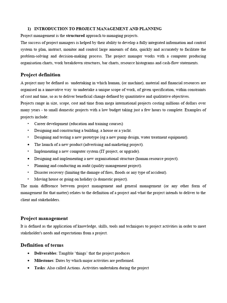 Fundamental Concepts of Project Planning | PDF | Project Management ...