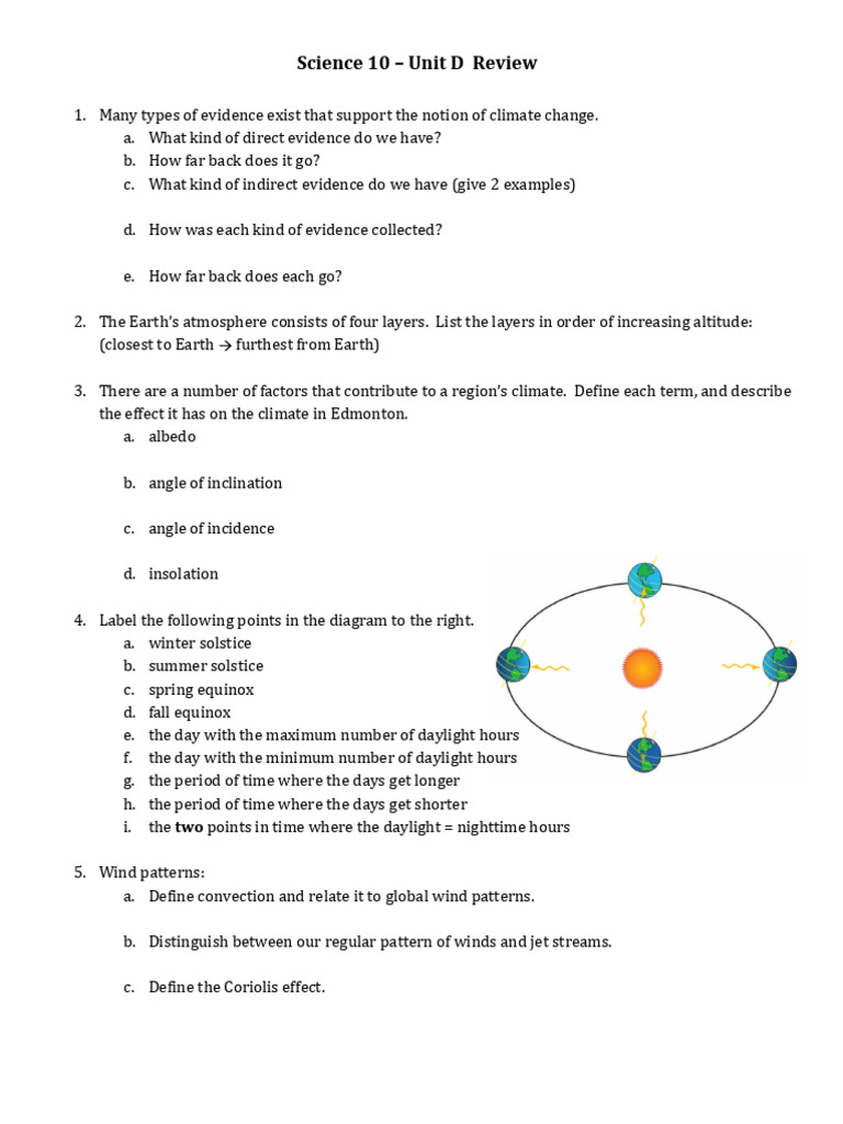 Climate Change and Earth's Atmosphere Review | PDF