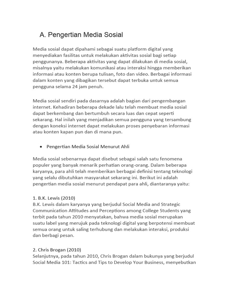 Definisi dan Fungsi Media Sosial | PDF