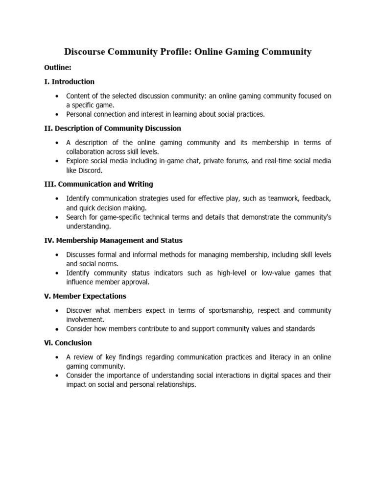 Discourse Community Profile (Rough Draft) 1 | PDF | Community ...