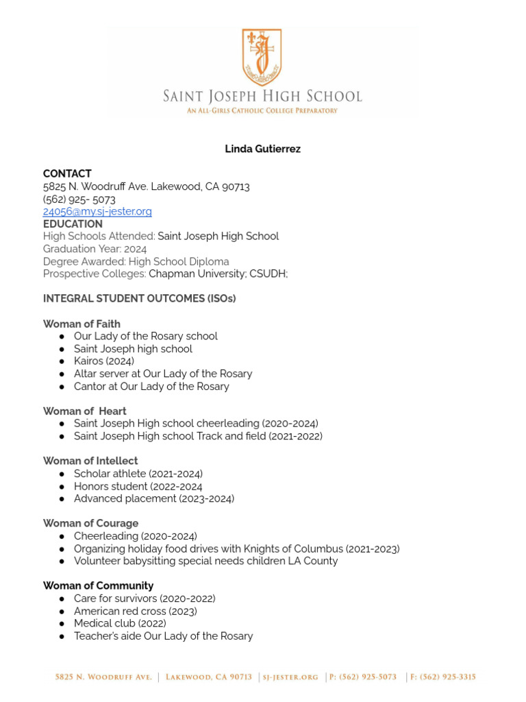 Linda Gutierrez Senior Capstone Resume | PDF | Social Science