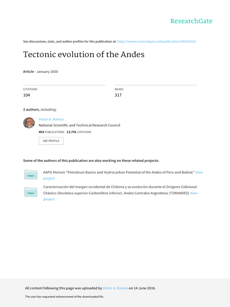 2000 Ramos y Aleman IGC Tectonics of The Andes | PDF
