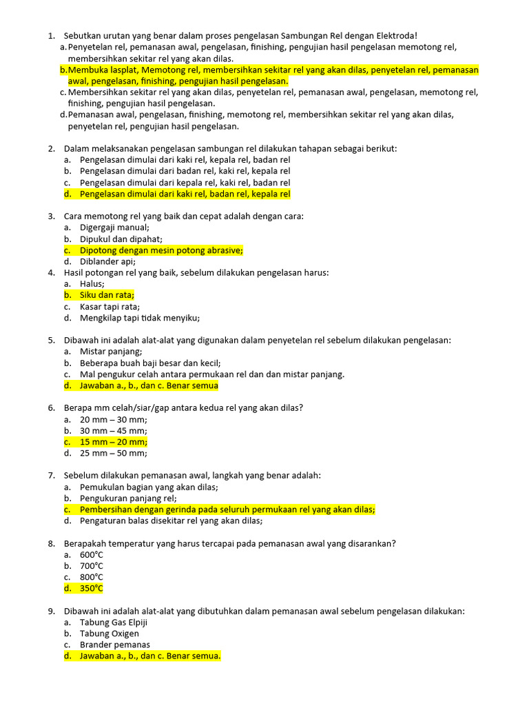 Soal Pengelasan | PDF | Griya & Taman | Teknologi & Rekayasa