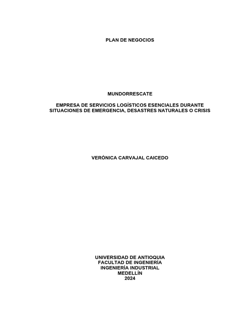 Plan De Negocio Logistica 333 Pdf Business Logística