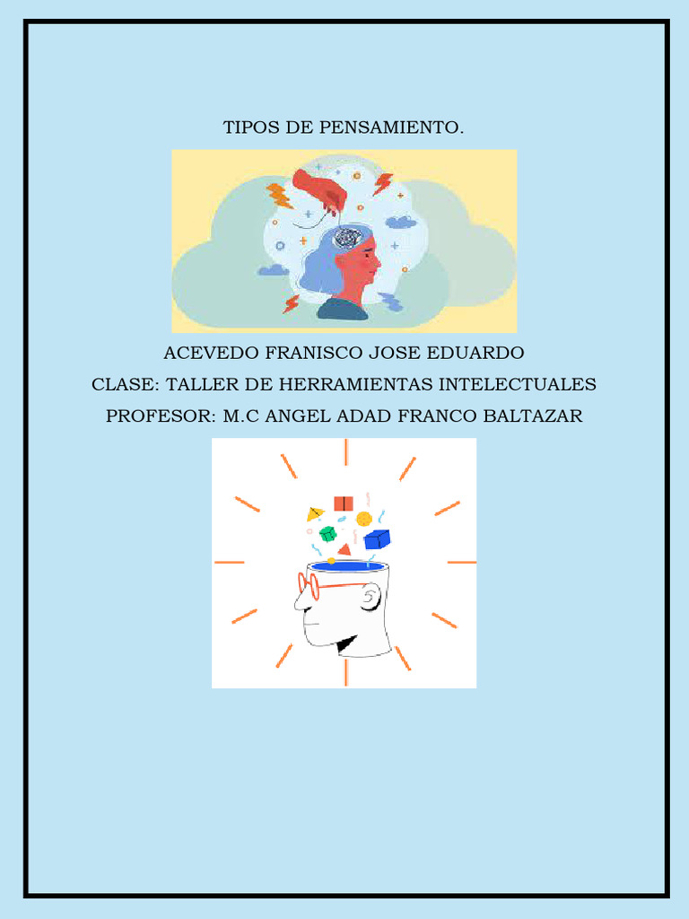 Tipos de Pensamiento y sus Características | PDF | Pensamiento ...